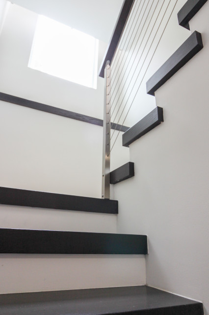 70_Contemporary Stairs With No Risers & Horizontal Railing, Vienna VA ...