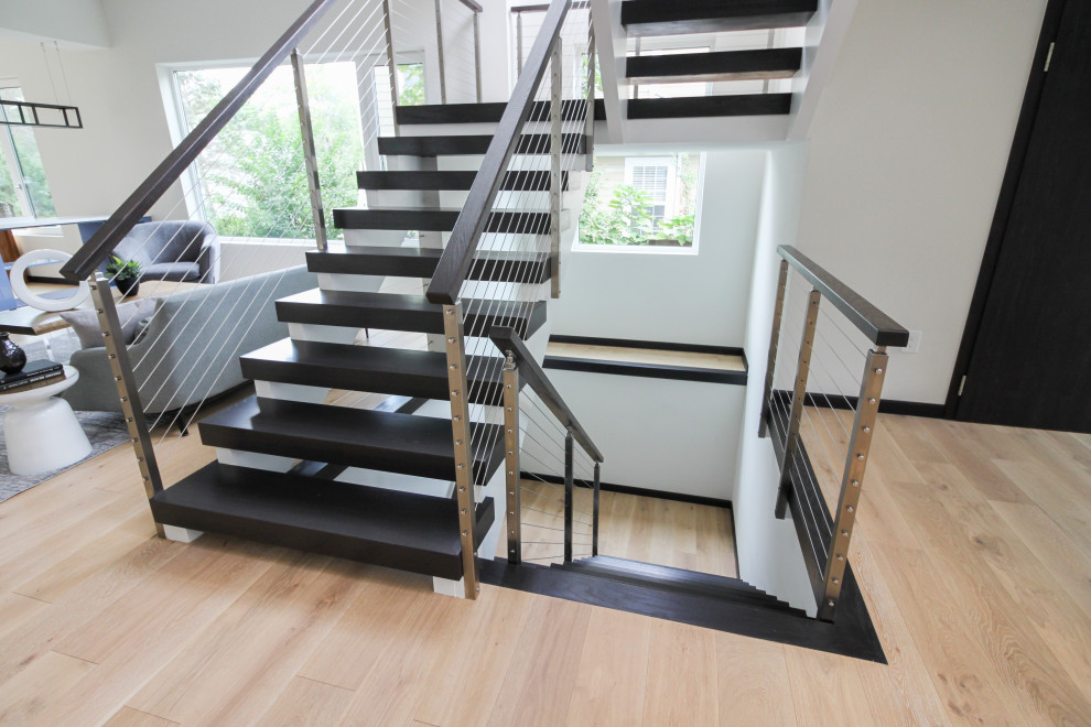 70_Contemporary Stairs With No Risers & Horizontal Railing, Vienna VA ...
