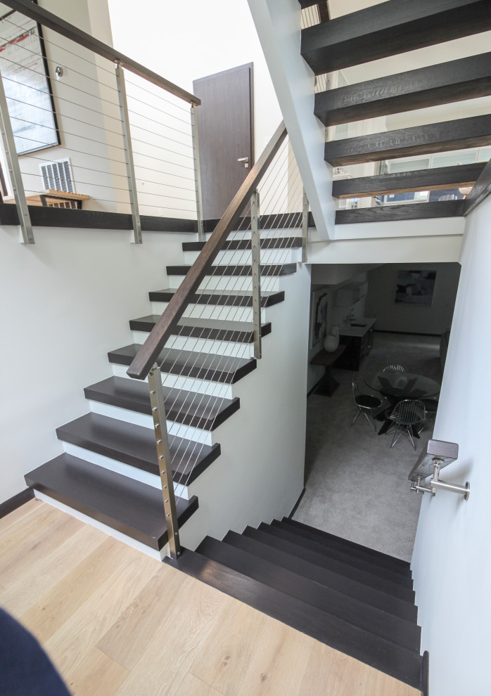 70_Contemporary Stairs With No Risers & Horizontal Railing, Vienna VA ...