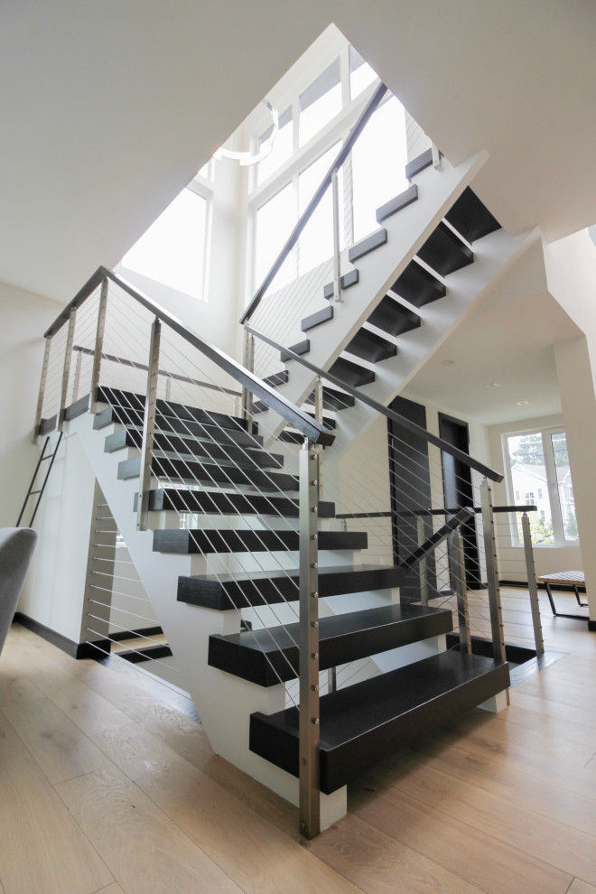 70_Contemporary Stairs With No Risers & Horizontal Railing, Vienna VA ...