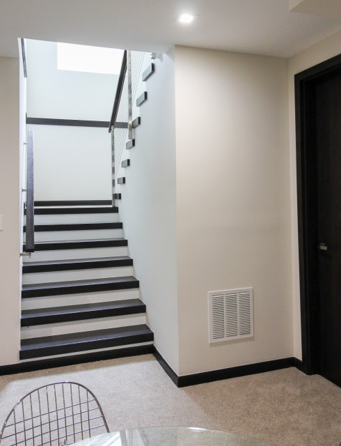 70_Contemporary Stairs With No Risers & Horizontal Railing, Vienna VA ...