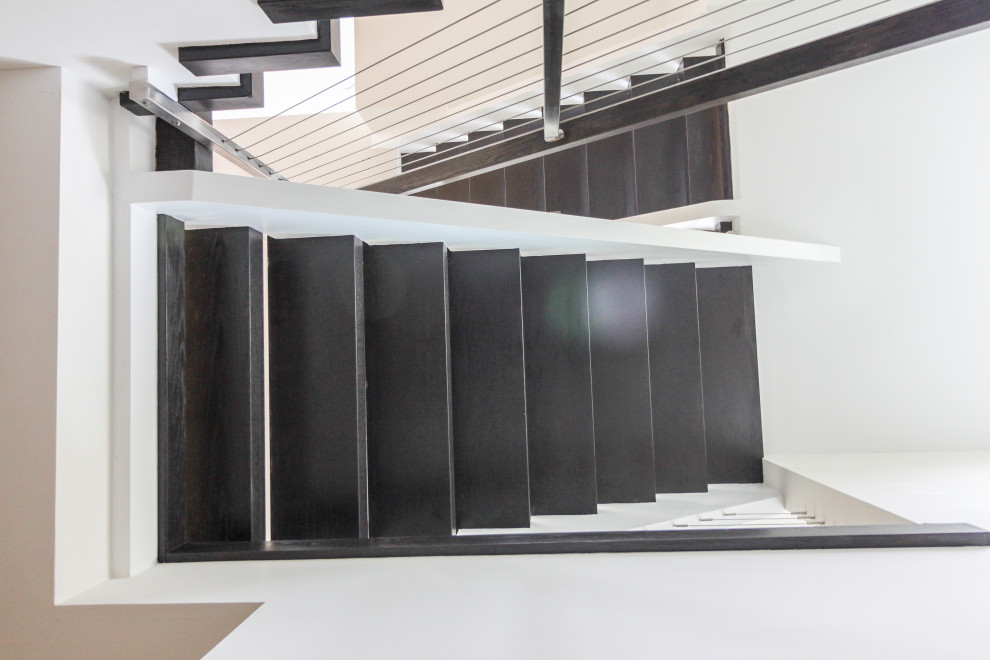 70_Contemporary Stairs With No Risers & Horizontal Railing, Vienna VA ...