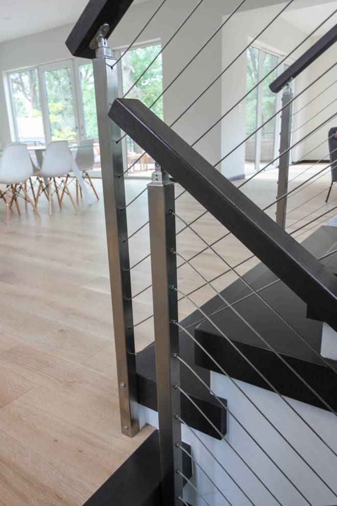 70_Contemporary Stairs With No Risers & Horizontal Railing, Vienna VA ...