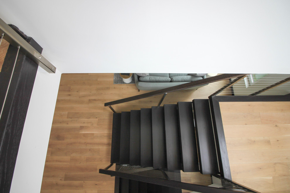 70_Contemporary Stairs With No Risers & Horizontal Railing, Vienna VA ...