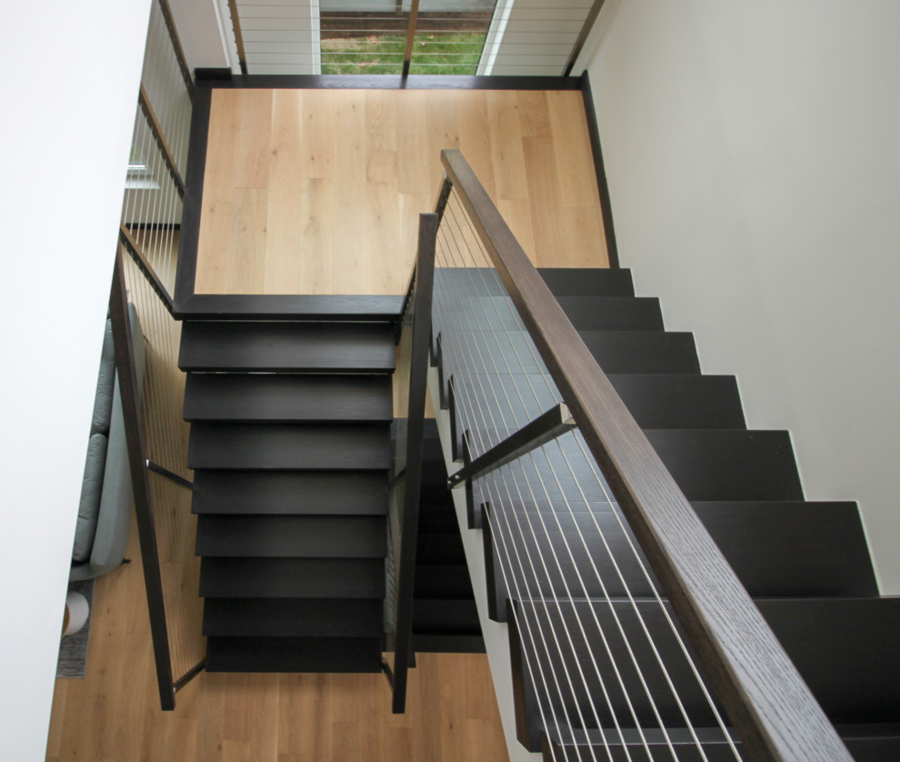 70_Contemporary Stairs With No Risers & Horizontal Railing, Vienna VA ...