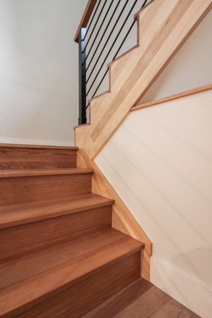 71_Modern/Neutral Hickory Stairs with Horizontal Balustrade, Bethesda ...