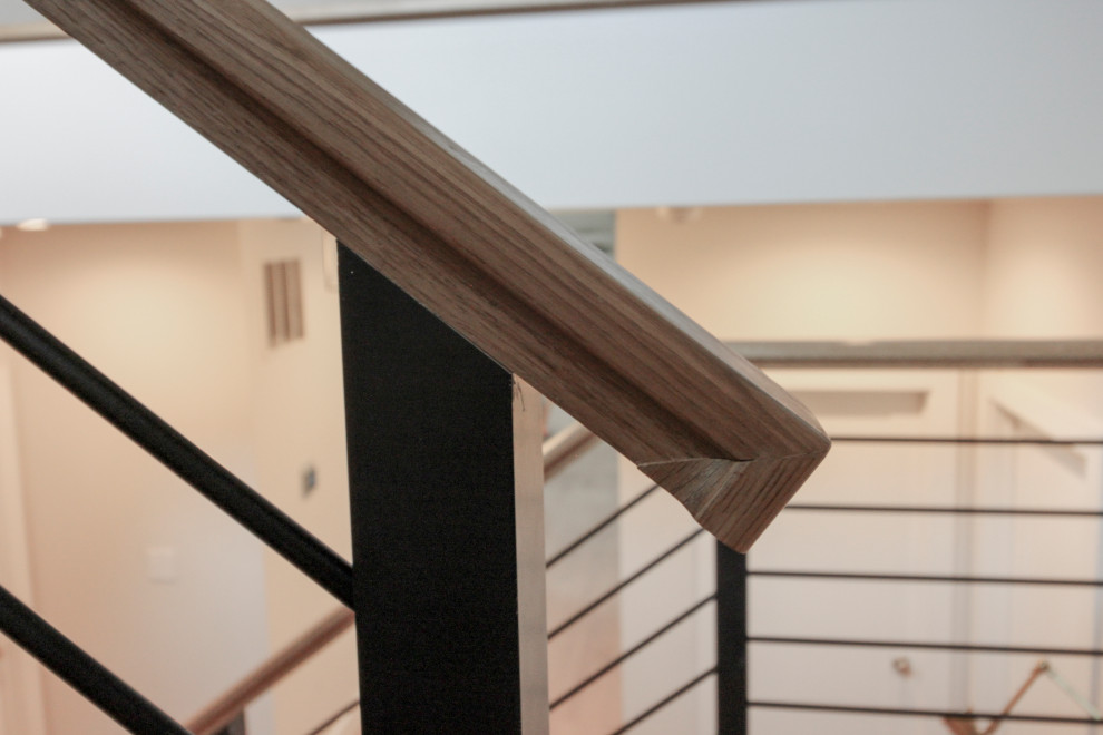 71_Modern/Neutral Hickory Stairs with Horizontal Balustrade, Bethesda ...