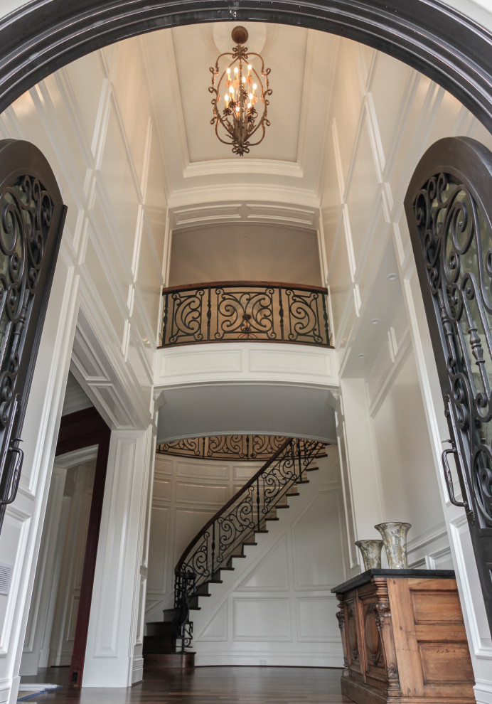74_Exquisite Circular Stair with Metal Railing Panels, Highland MD ...