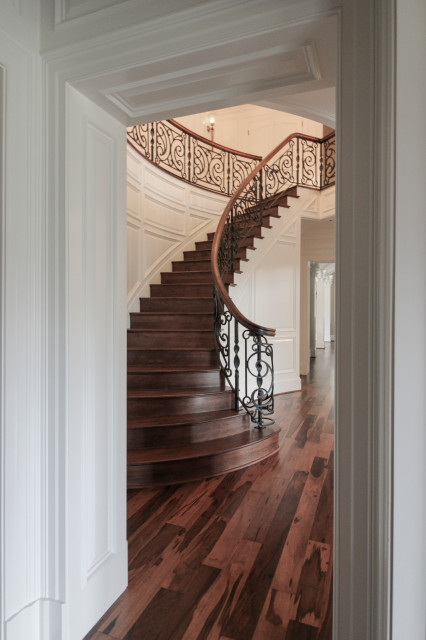 74_Exquisite Circular Stair with Metal Railing Panels, Highland MD ...