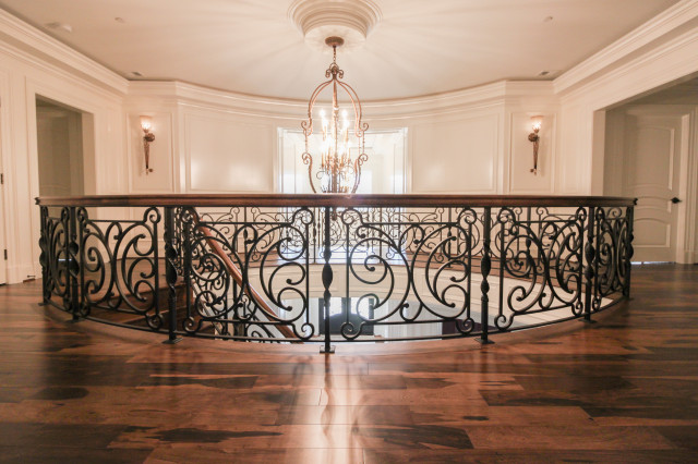 74_Exquisite Circular Stair with Metal Railing Panels, Highland MD ...