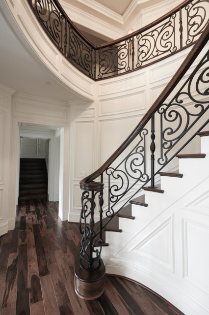 74_Exquisite Circular Stair with Metal Railing Panels, Highland MD ...