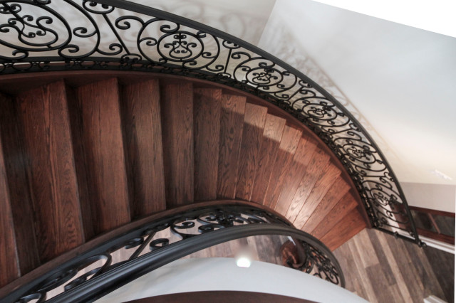 76_Striking Traditional Staircase in French Provincial Home, Potomac MD ...
