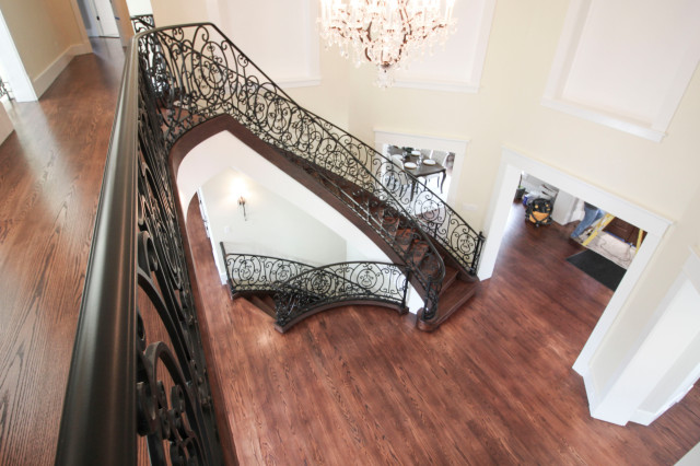 76_Striking Traditional Staircase in French Provincial Home, Potomac MD ...