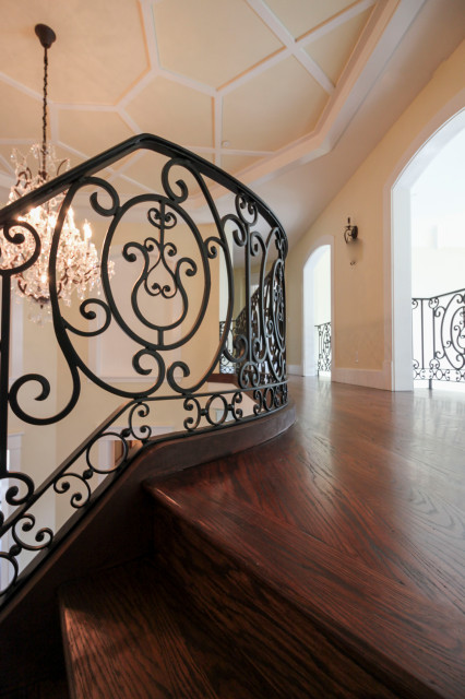 76_Striking Traditional Staircase in French Provincial Home, Potomac MD ...