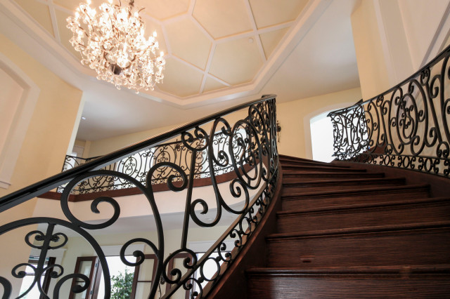 76_Striking Traditional Staircase in French Provincial Home, Potomac MD ...