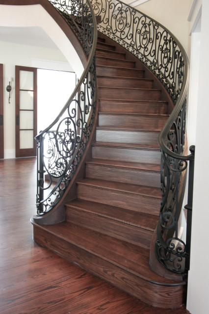 76_Striking Traditional Staircase in French Provincial Home, Potomac MD ...