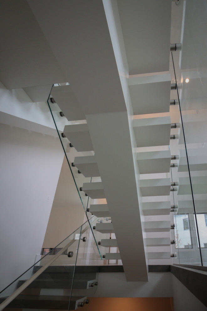 80_Floating Switchback Glass + Mono-beam Staircase, McLean VA 22101 ...