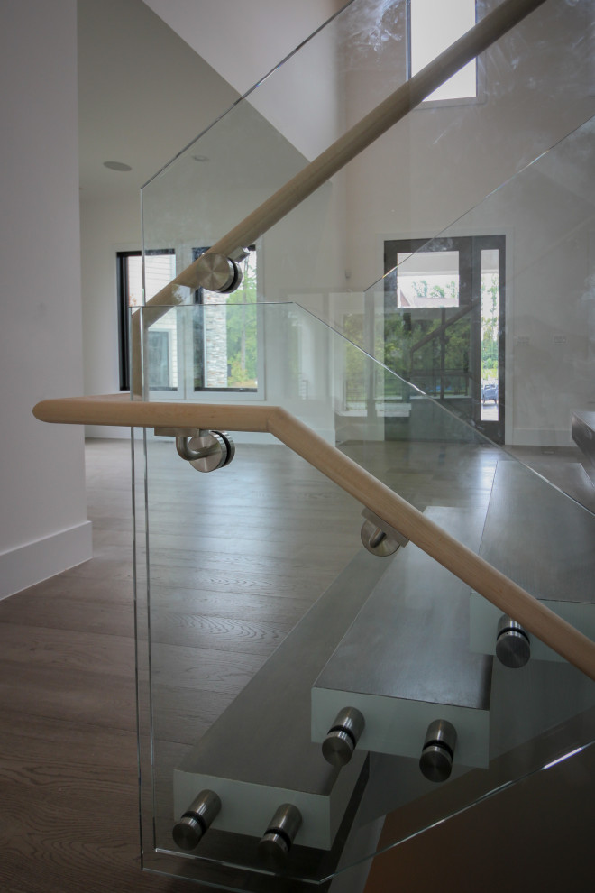 80_Floating Switchback Glass + Mono-beam Staircase, McLean VA 22101 ...
