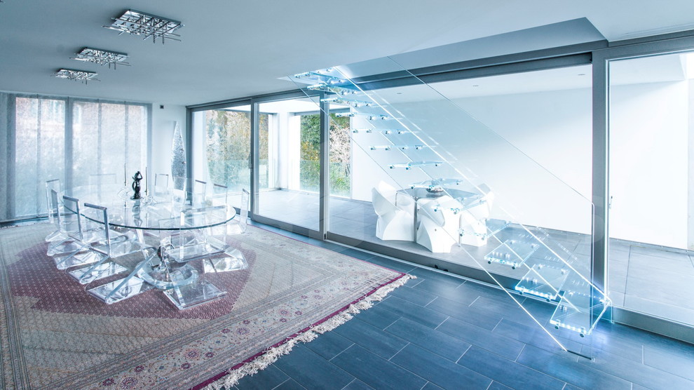 All-Glass Staircase with full integrated LED - Modern - Staircase ...