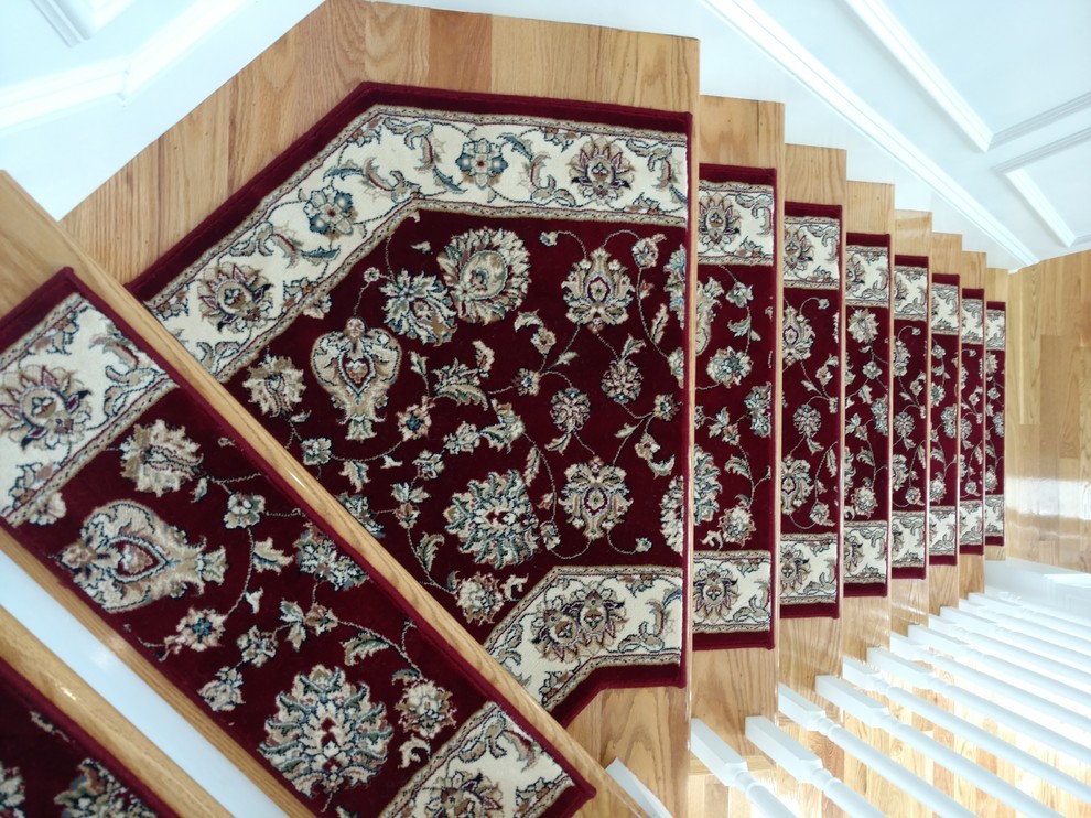 Ancient Garden 57365-1464 Red Custom Stair Treads With Pie Shapes ...