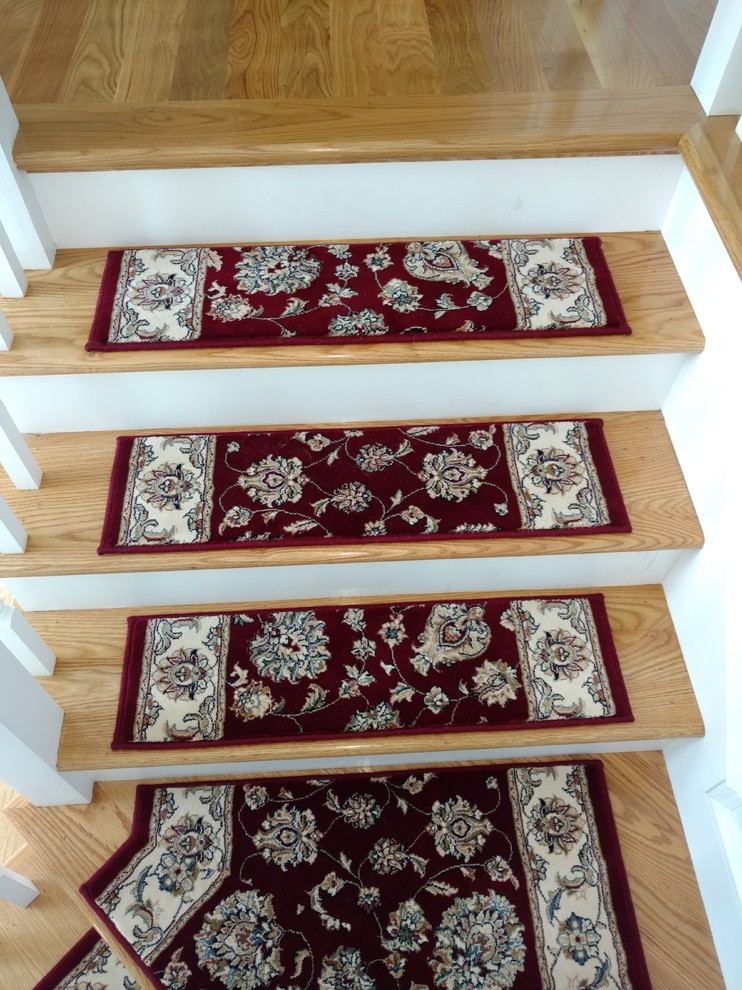 Ancient Garden 57365-1464 Red Custom Stair Treads With Pie Shapes ...