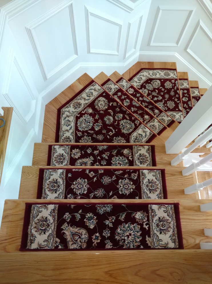 Ancient Garden 57365-1464 Red Custom Stair Treads With Pie Shapes ...