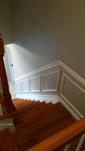 Architectural shadow box wainscoting - Transitional - Staircase - New ... Architectural shadow box wainscoting - Transitional - Staircase - New ...