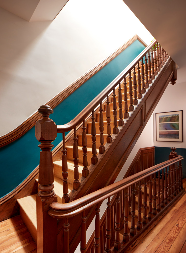 Bed-Stuy Landmarked Brownstone - Transitional - Staircase - New York ...