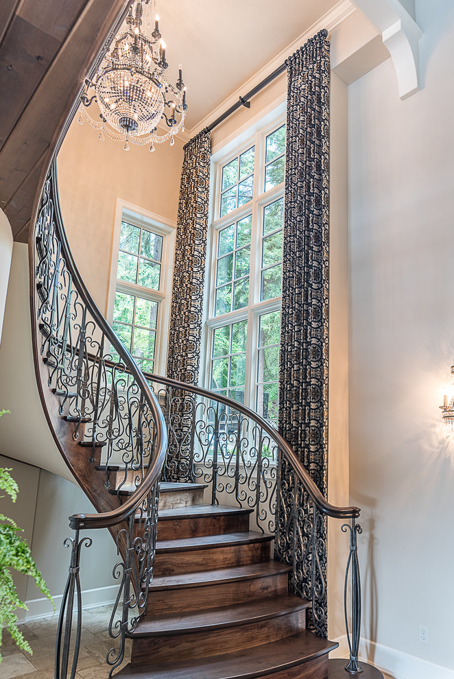 Bellevue, WA - Interior Wood Shutters & Drapes - Staircase - Seattle ...