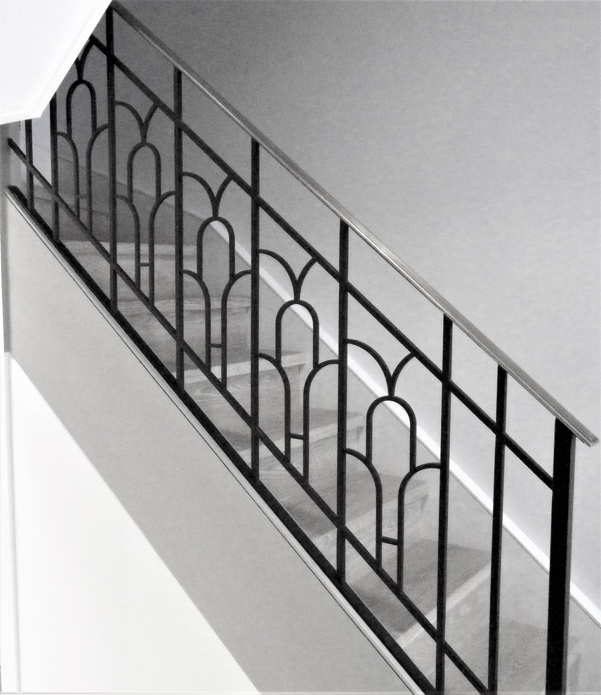 Bespoke Art Deco style Balustrade with Brass Handrail - Transitional ...