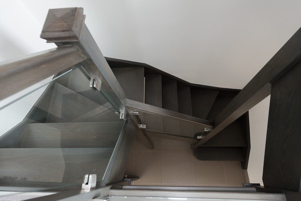 Bespoke Grey Oak Open Riser Staircase - Contemporary - Staircase ...