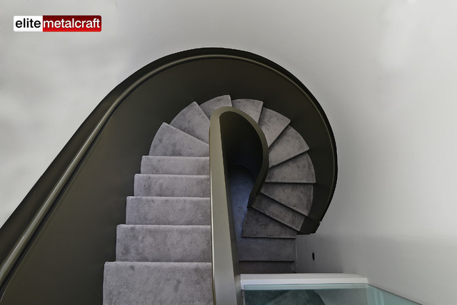 Bespoke Metal Helical Staircase constructed in heavy rolled plate steel ...