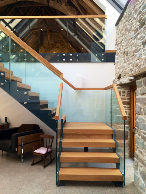 Bespoke Staircase - Barn Conversion Cornwall - Contemporary - Staircase ...