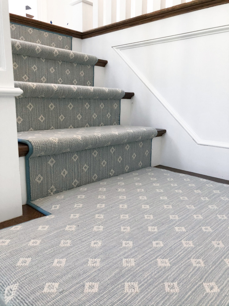 Blue Diamond Custom Stair Runner - Staircase - Boston - by The Carpet ...