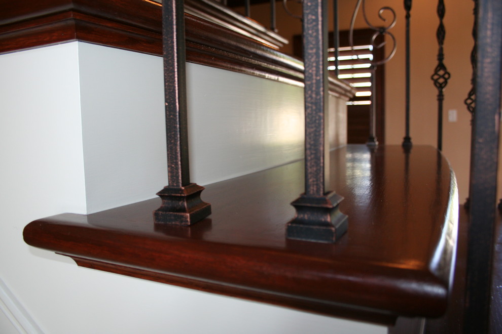 Box Newel & Spiral Volute Hybrid Theme - Mediterranean - Staircase ...