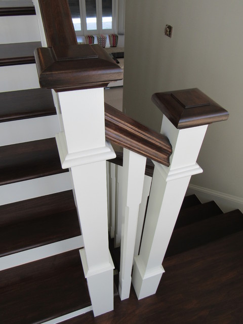 Box Newel Theme Railing Remodel Vero Bch - Transitional - Staircase ...