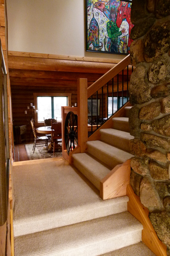 Cabin Stair Remodel and Bathroom Addition - Traditional - Staircase ...