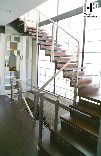 Cable Railing - Contemporary - Staircase - DC Metro - by HP Metal ...