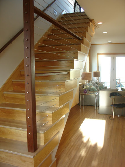 Cable Railing Stairs - Contemporary - Staircase - Wilmington - by Bryan ...
