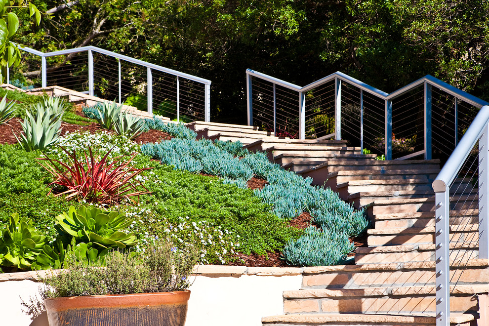 Calle Bello curved stone stair - Mediterranean - Staircase - Santa ...