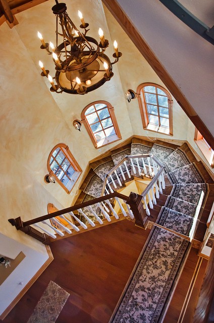 Castle House Staircase Bird's Eye View - Traditional - Staircase ...