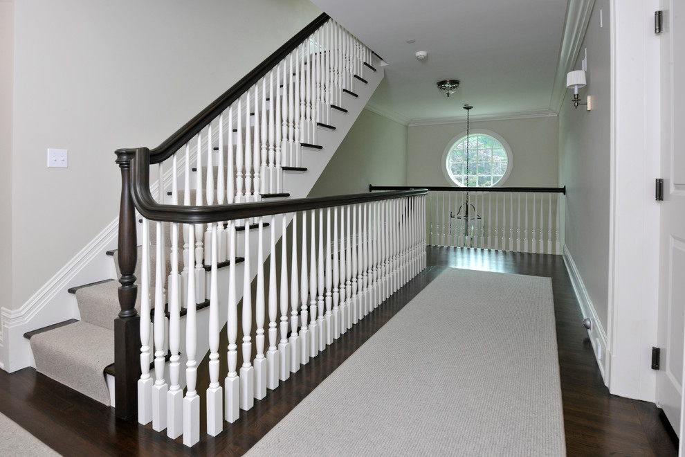 Center Entrance Colonial Staircase Design