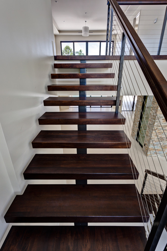 Center Stringer Stair - Modern - Staircase - Miami - by Feil Inc. Wood ...