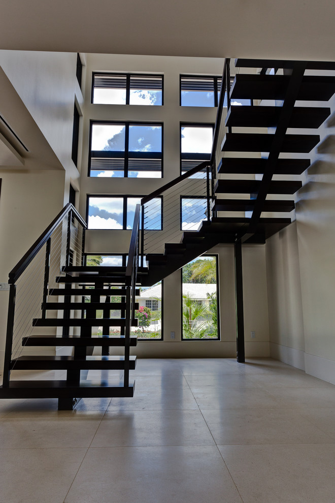 Center Stringer Stair - Modern - Staircase - Miami - by Feil Inc. Wood ...