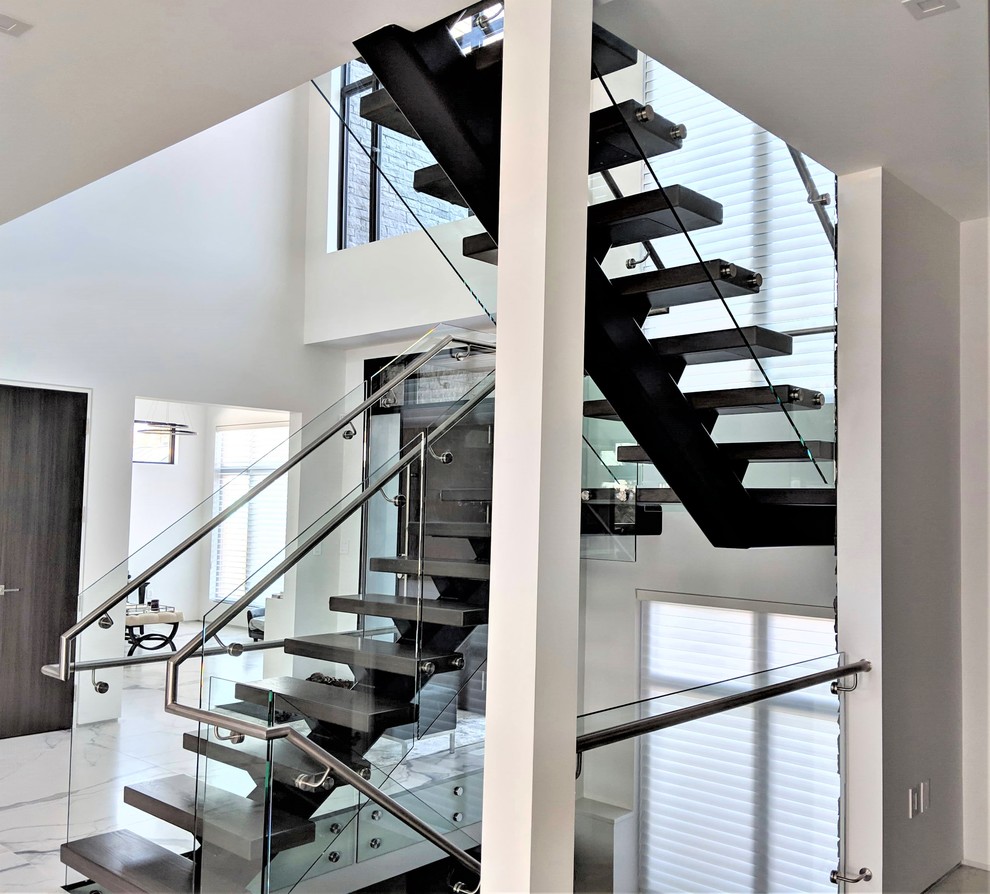 Center Stringer Staircase - Modern - Staircase - Edmonton - by ...