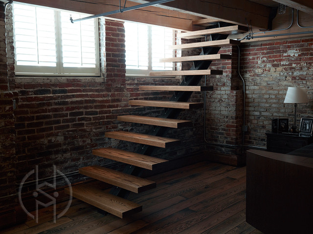 Center Stringer Stairs - Modern - Staircase - Denver - by Where Wood ...