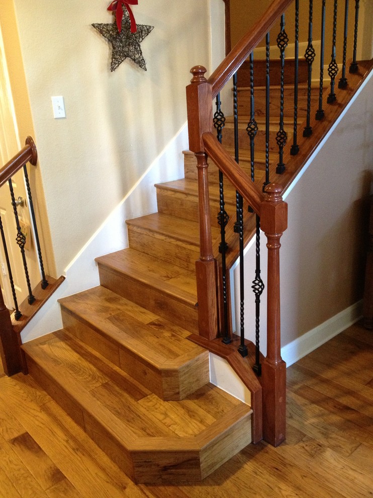Chalet Natural Hickory Stairs - Rustic - Staircase - Austin - by Soleil ...