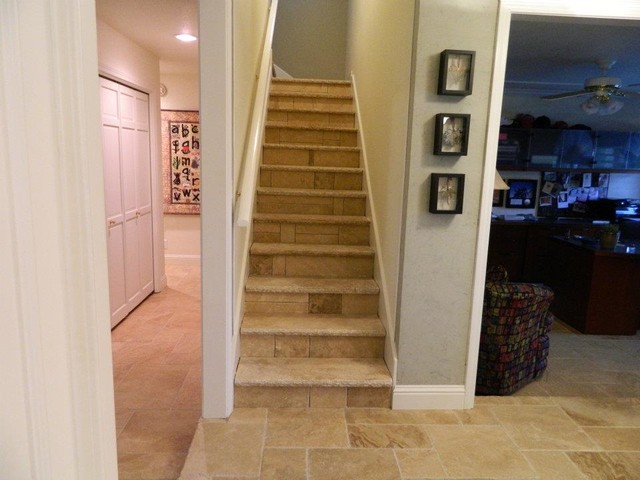 Chiseled Edge Travertine Stairs - Staircase - Other - by Carpet One ...
