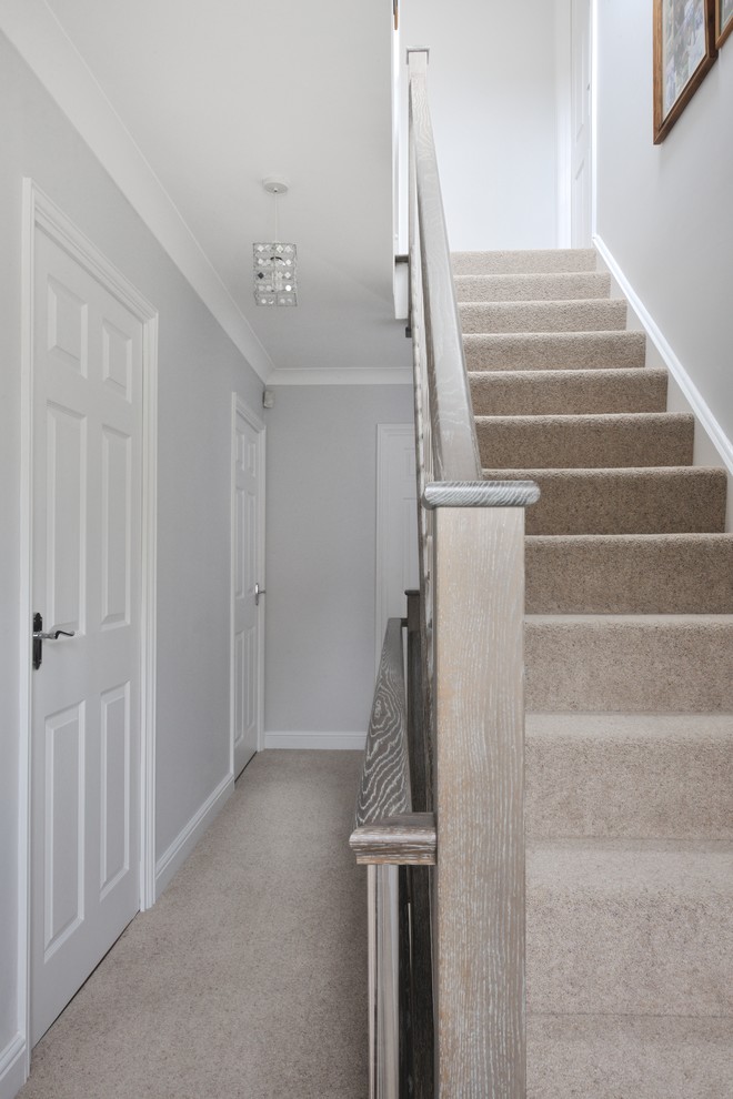 Clear-cut spindles on beautiful modern staricase - Contemporary ...