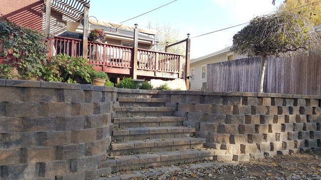 Clifton Retaining Wall With Geo-Grid - Staircase - Omaha - by Above and ...